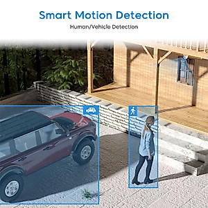 5MP Full Color PoE IP Camera, 2.8mm Lens 118° Wide Angle, F1.0 Aperture, 98.4ft Full Color Night Vision, Human/Vehicle Detection, Built-in Mic, Metal Housing, IP67 Weatherproof, Works with HKV