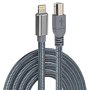 iPhone to USB B Midi Cable 5FT, Lightning to USB 2.0 Midi Interface Cord for iPhone, iPad, iPod to Midi Controller, Electronic Music Instrument, Midi Keyboard, Recording Audio Interface and More