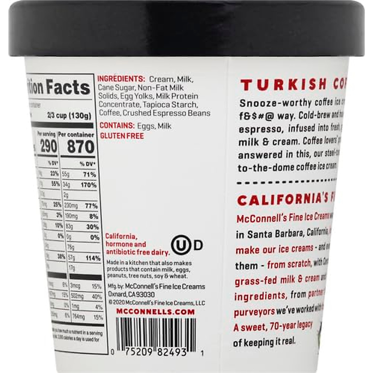 McConnell's Fine Ice Cream, Turkish Coffee, 16 oz (Frozen)