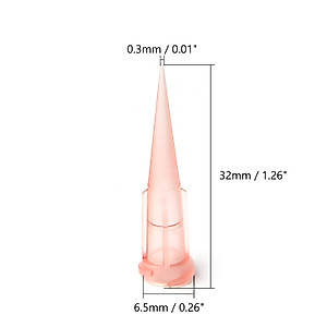 Auniwaig Plastic Tapered Pinhead Glue Liquid Dispenser Needles 30ga Dispensing Fill Needle Light Pink 100PCS