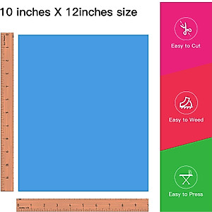 JANDJPACKAGING Heat Transfer Vinyl HTV Bundle 10"x12" - 25 Pack Assorted Colors HTV Vinyl, Iron On Vinyl for Cricut & Silhouette Cameo, Bonus Teflon for Heat Press Machine