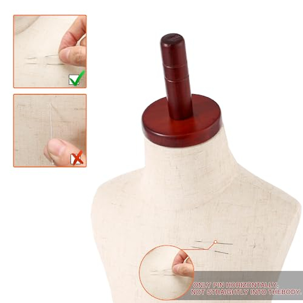 Child Mannequin, Kid Dress Form Mannequin Torso Adjustable Height Unisex Toddler Mannequin Body with Solid Wooden Base, for Clothing Dress Jewelry Display, (Brick red, 2-3 Years Old)