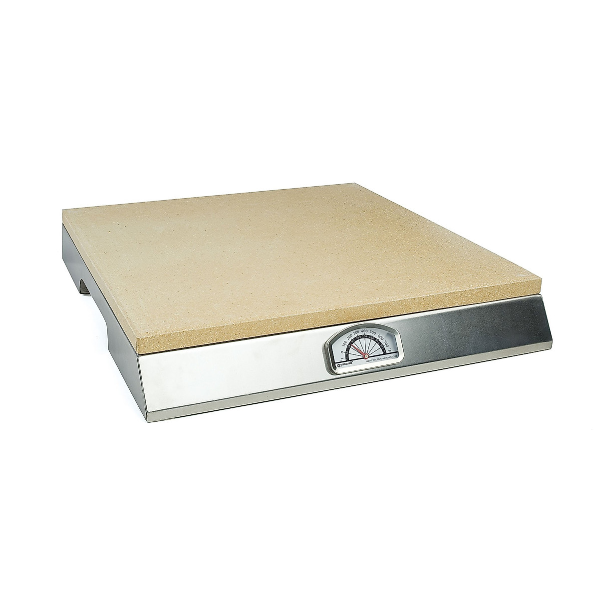 Pizza Stone with Built-In Thermometer Base -