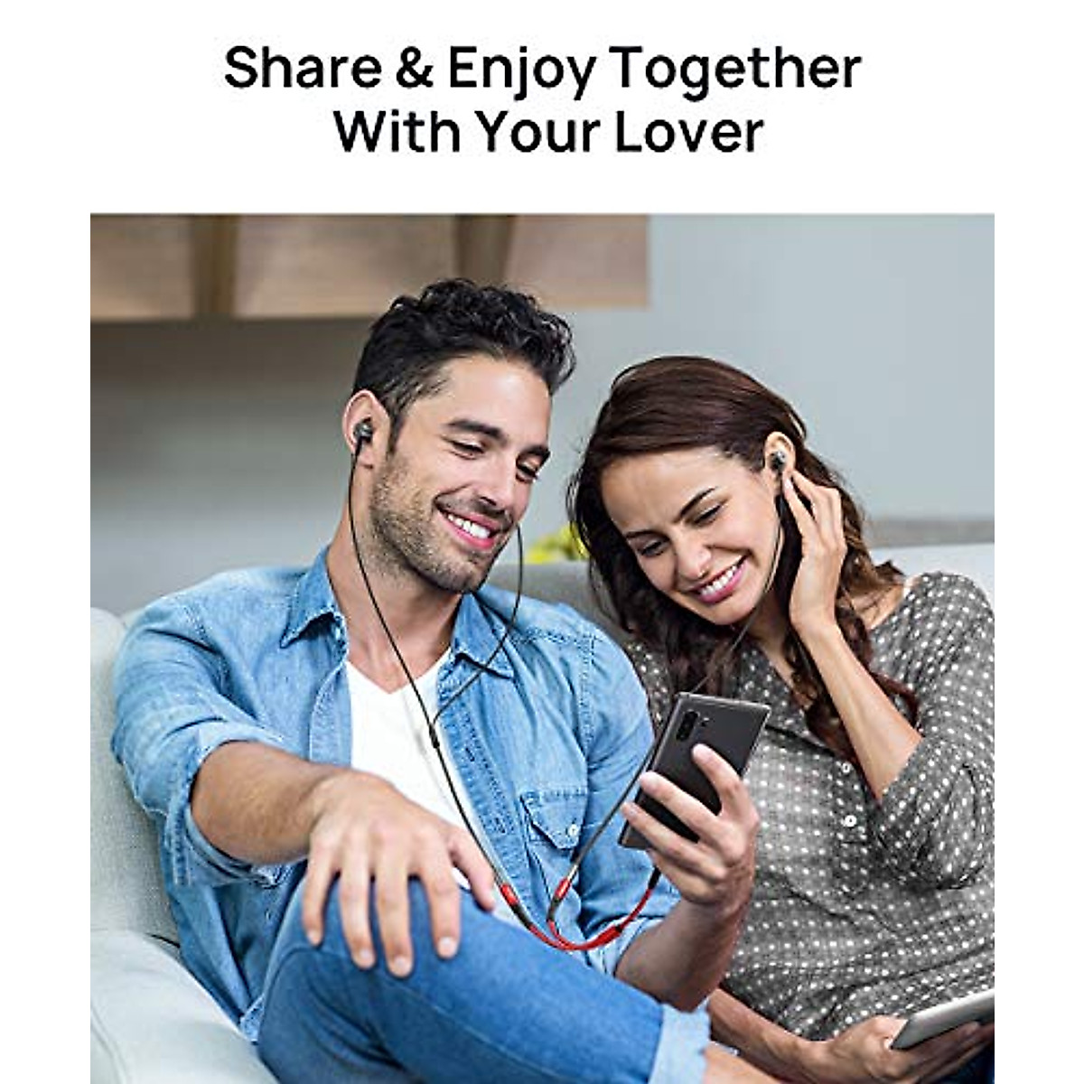 JSAUX USB C Microphone Adapter, USB C to Dual 3.5mm Female Aux Headphone Jack Y Splitter Mic Audio Adapter, Compatible with Samsung Galaxy S21/S20 ,Pixel 4/3/2 XL,Huawei P40/P30 Pro/P20,Oneplus 7-Red