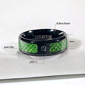 ringheart Couple Rings Black Matching Ring 1.5ct Green CZ Women Wedding Ring Sets for Him and Her His Her Wedding Ring