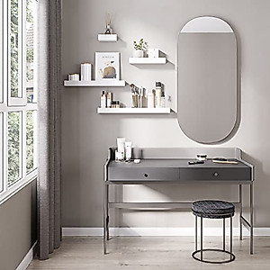 Ballucci Modern Ledge Wall Shelves, Set of 4 Wood Floating Shelves for Bedroom, Bathroom, Living Room, Kitchen, Nursery, White