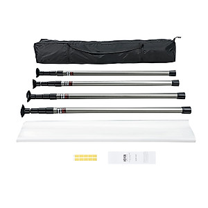 VEVOR Dust Barrier Poles, 10 Ft Barrier Poles, Dust Barrier System with 4 Telescoping Poles, Carry Bag and 32.8x13.12 Ft Plastic Film, for Interior Decoration, Painting