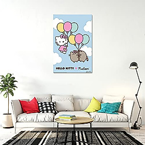 Hello Kitty Pusheen The Cat - Poster (Balloons) (Size: 24" x 36")