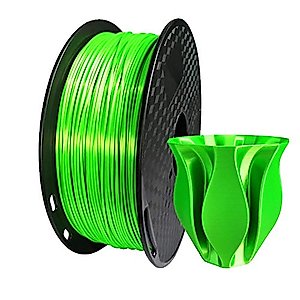 Silk Lime Green PLA Filament 1.75 mm 3D Printer Consumables 1kg Spool 2.2lbs Bright Green 3D Printing Material Fit Most FDM Printer Silky Metal-Like Shiny Metallic PLA Filament CC3D Green Color