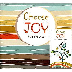 Choose Joy - 2024 12-Month Wall Calendar + Pocket Planner (Pack of 2)