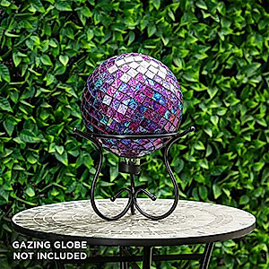 Alpine Corporation 9" Tall Indoor/Outdoor Metal Gazing Globe Display Stand