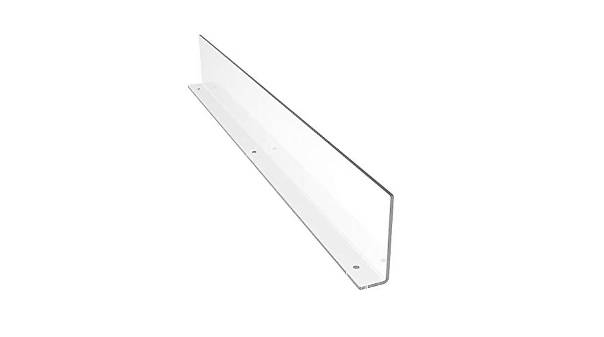 22” Clear Floating Shelf - Edge Protection & Divider