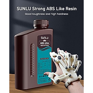 SUNLU ABS Like Resin 2000g, Strong Fast Curing 3D Printer Resin, 395 to 405nm UV Curing 3D Printing Liquid Photopolymer Resin, Non-Brittle and High Precision, 2kg, Grey