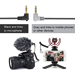 2 Pack Cable 3.5mm Male to Male Coiled Right Angle Microphone Cord Audio Converter Adapter Splitter Compatible Phone Smartphones Tablets with More External