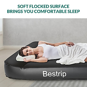 Bestrip Air Mattress Twin Size Inflatable Bed with Electric Air Pump Single Camping Blow Up Mattress, Camping Accessories