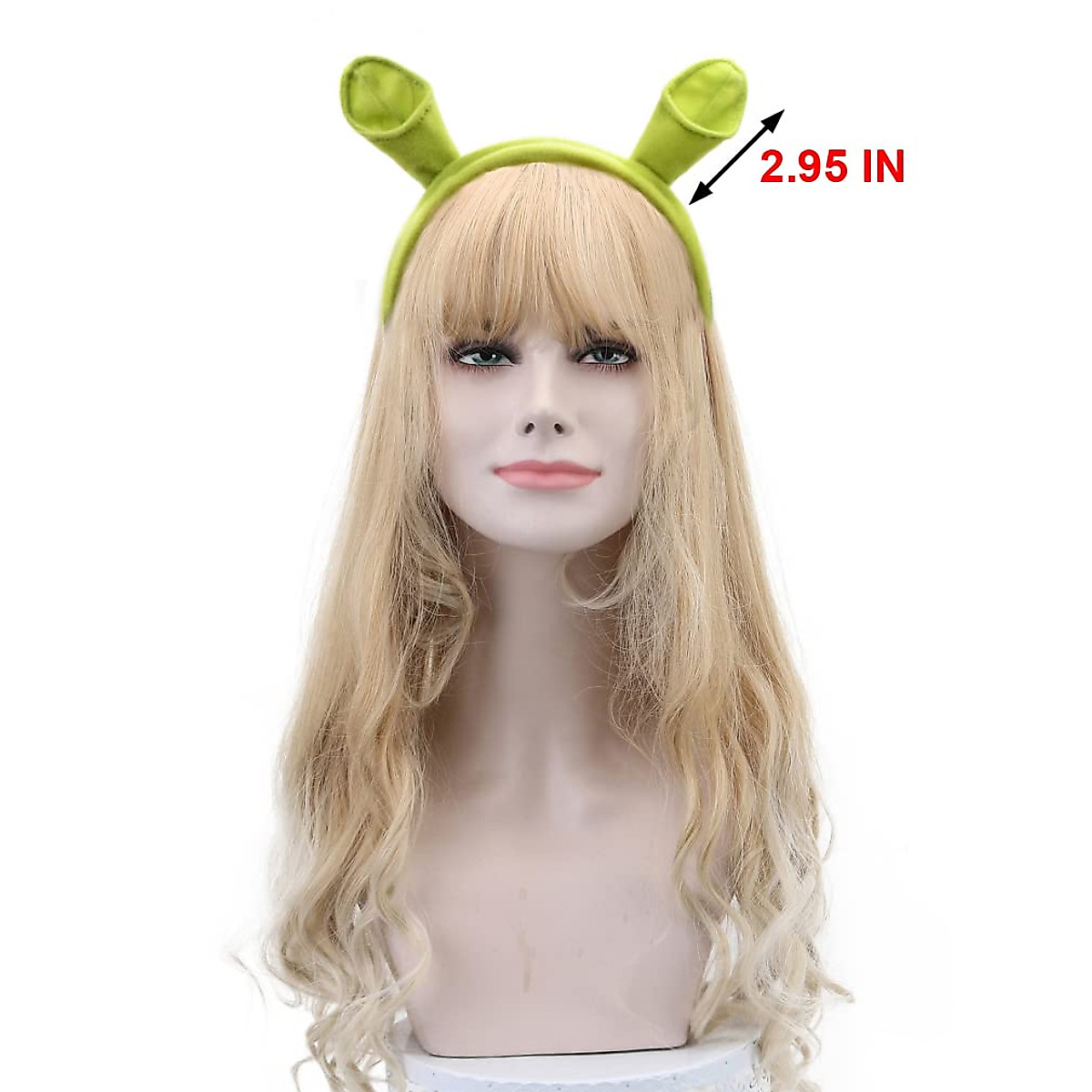 HODRME Plush Green Monster Ears Headband-Halloween Christmas Festival Theme Party Animal Cosplay Costume Headbands
