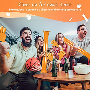 ZCYSRLQIN 48 Pcs Noisemakers Include 24 Hand Clappers 24 Thunder Sticks Cheer Noise Makers for Sporting Events Football Games School Team Spirit Items Party Favors Dance (Orange)