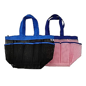 SPINFOX 2 Pack Mesh Shower Caddy, Quick Dry Shower Tote Bag Hanging Toiletry with 2 Handles for Shampoo, Conditioner, Soap and Other Bathroom Accessories