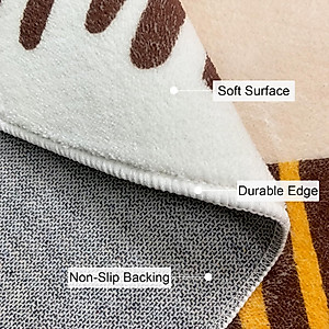 USTIDE Lion Rug Round Area Rug for Living Room 5.2 Ft Washable Nursery Rug for Playroom Yellow Circle Rug for Kids Room Non Slip Animal Carpet Soft Large Kids Rug for Classroom Dorm Kids Bedroom