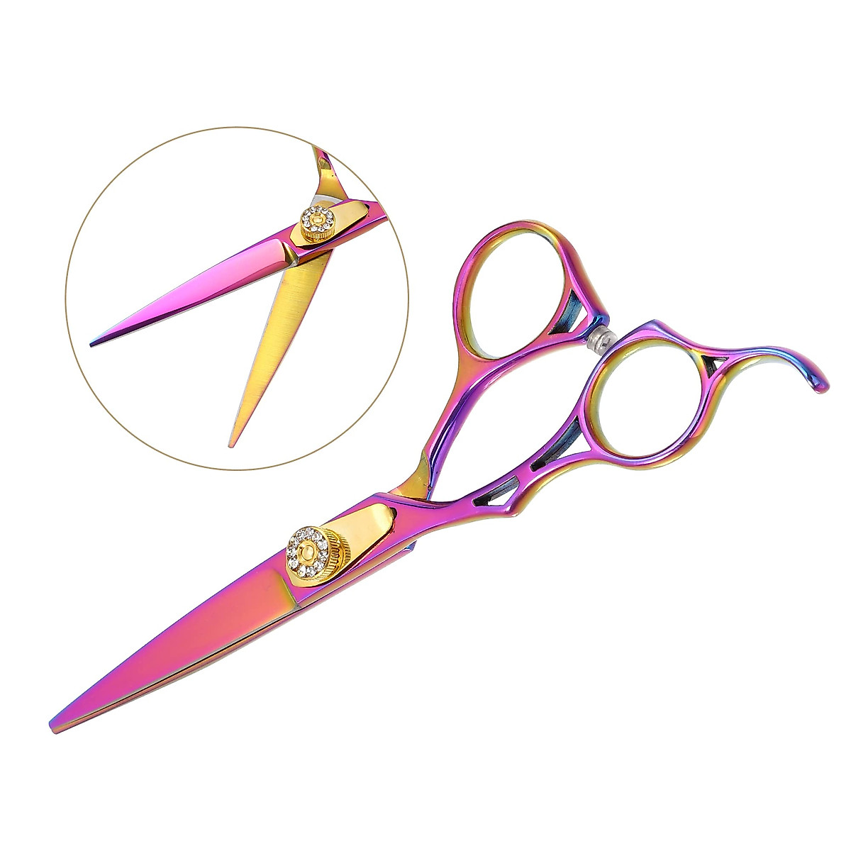 VOCOSTE Hair Scissors, Hair Cutting Scissors, Barber Thinning Scissors, Stainless Steel Razor, Multicolor