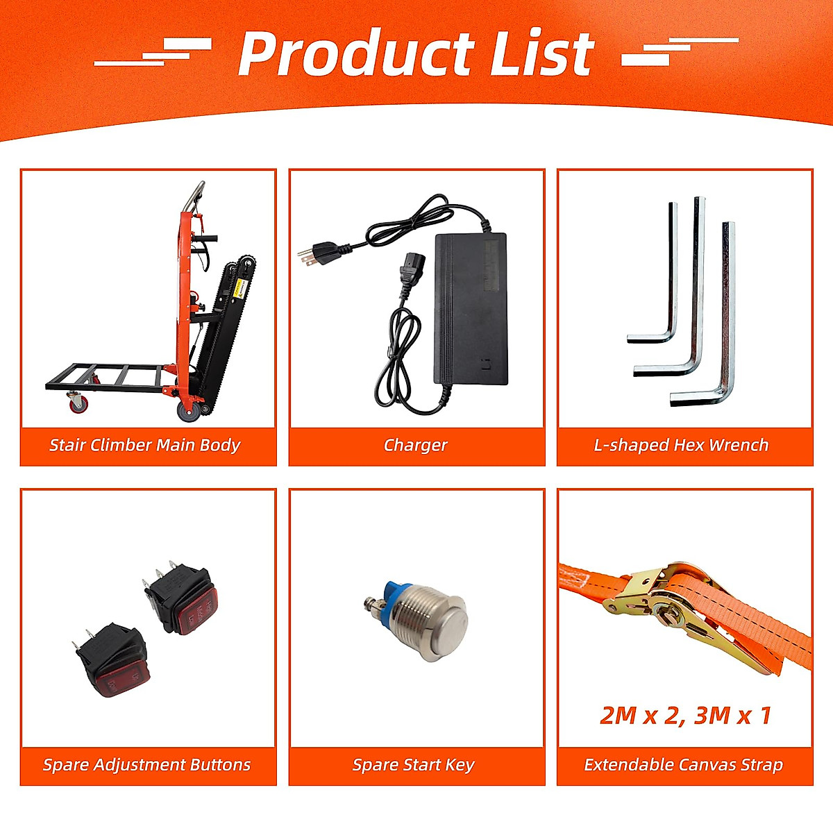 Efficraft Electric Stair Climbing Dolly 300W Electric Stair Climbing Hand Trucks Cart Motorized Mobile Stairlift Folding Electric Dolly, 661lbs Capacity for Moving Furniture, Logistics