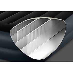 Intex Dura-Beam Standard Series Pillow Rest Raised Airbed w/Built-in Pillow & Electric Pump, Bed Height 16.5", Twin