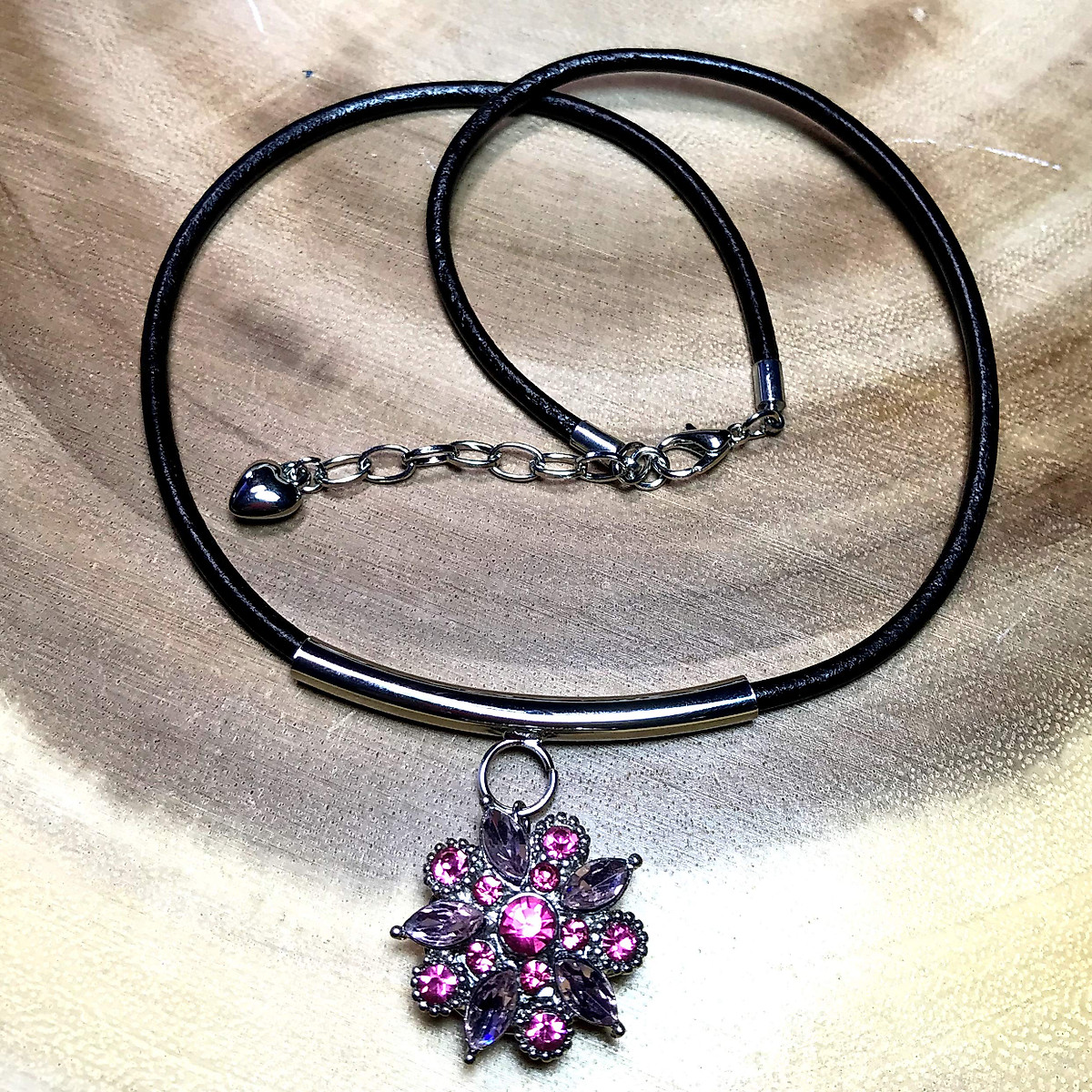 My Prime Gifts Snap Jewelry Pendant & Necklace Black Leather Length 18-20" Holds 18-20mm Standard Snaps