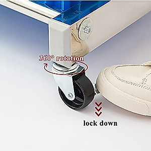 QULACO Movable Hand Trucks Movable Floor Standing Mop Broom Holder Cleaning Tool Cart,Wet Mop Drain Rack Garden Tool Hanger Shelf with Wheels,Hanging Broom Organizer Storage System,Garage Tool Stora