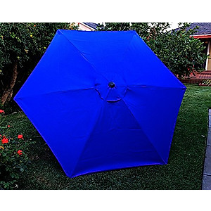 BELLRINO Decor Replacement Strong & Thick Patio Umbrella Canopy Cover for 7.5 ft 6 Ribs (Canopy Only) - Royal Blue