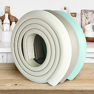 Baby Proofing - Edge and Corner Protector Baby - Harebe L Shape Extra Thick Baby Safety Corner Guards, Fireplace and Hearth Protection(6.5 Ft, Oyster White)