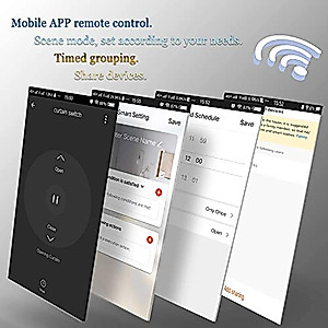 Smart Curtain Switch, 2.4Ghz WiFi Switch Works with Alexa and Google Home, App Remote Control and Voice Control, Device Sharing and Timer Function, ETL&FCC Certified, Neutral Wire Required, 2 Packs