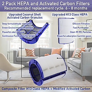 2 PACK Filter Replacement for Dyson TP06 HP06 PH01 PH02 HP07 TP07 HP09 TP09, Part # 970341-01