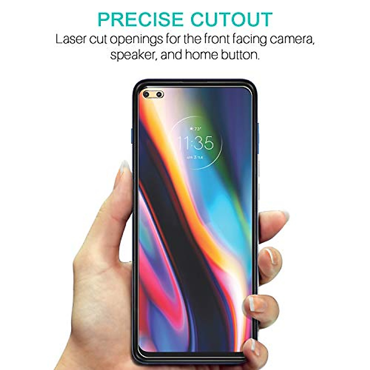 LK 3 Pack Screen Protector Compatible for Motorola Moto G 5G Plus/Moto One 5G/Moto One 5G UW Tempered Glass 9H Hardness, Case Friendly