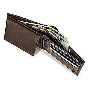 Eddie Bauer Men Signature Bifold Passcase Wallet, Embossed Leather-Tan, One Size