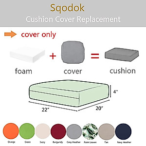 Sqodok Patio Cushion Covers, 2Pack Outdoor Cushion Covers for Patio Furniture, Waterproof Patio Cushion Slicovers Replacement