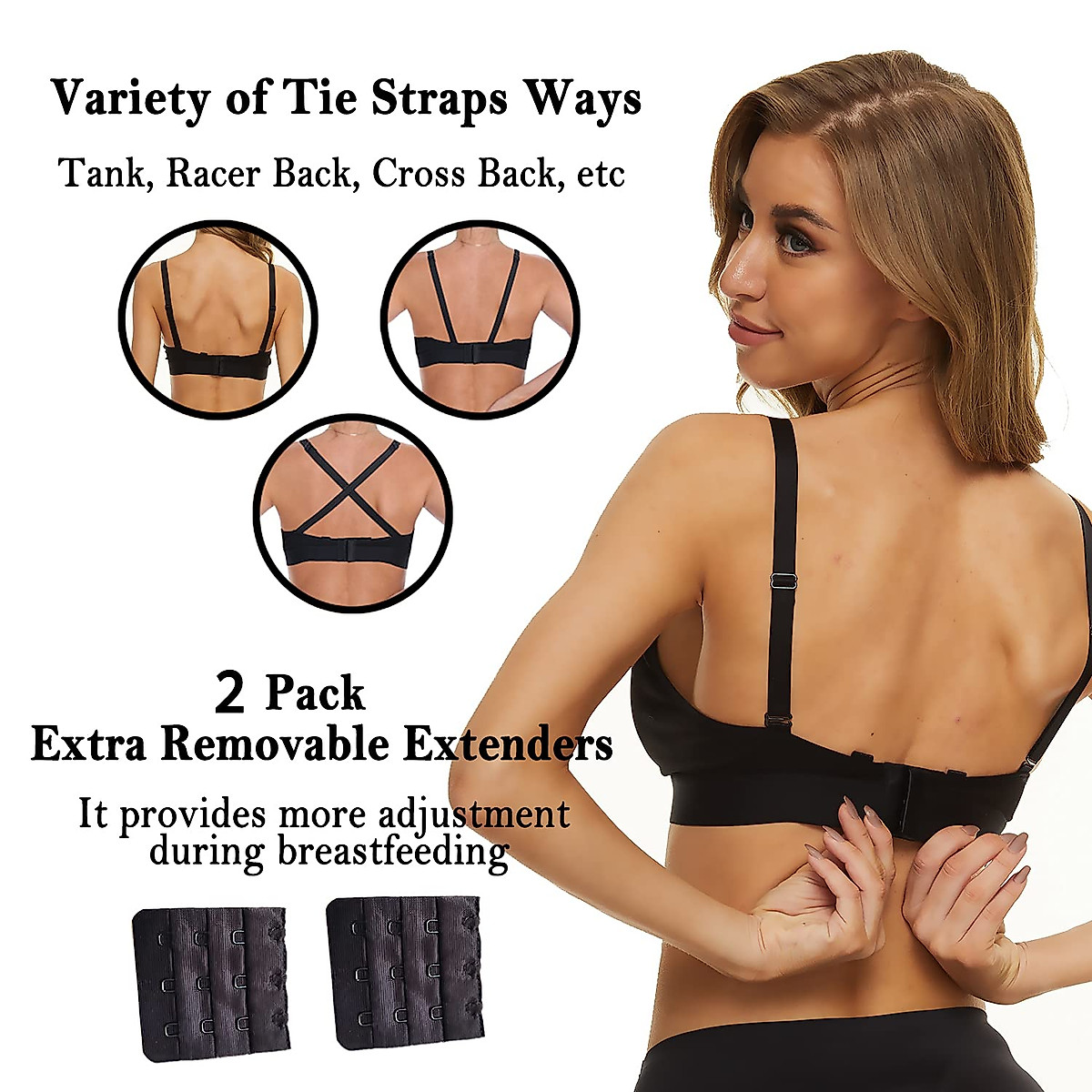 Pumping Bra Hands Free Pumping and Nursing Bra, Adjustable Wireless Comfortable Breast Pumping Bra Fits Breast Pumps, Small-XX-Large (Black, Medium)