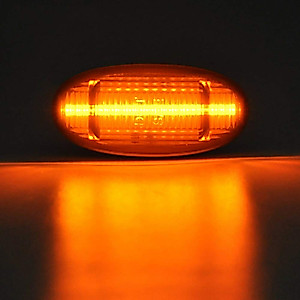 NSLUMO Wheel Fender Side Marker Lights for F-ord F250 F350 F450 F550 Super Duty 2011-2020 up Amber Red Rear Bed Fender Side Markers Smoked Lens