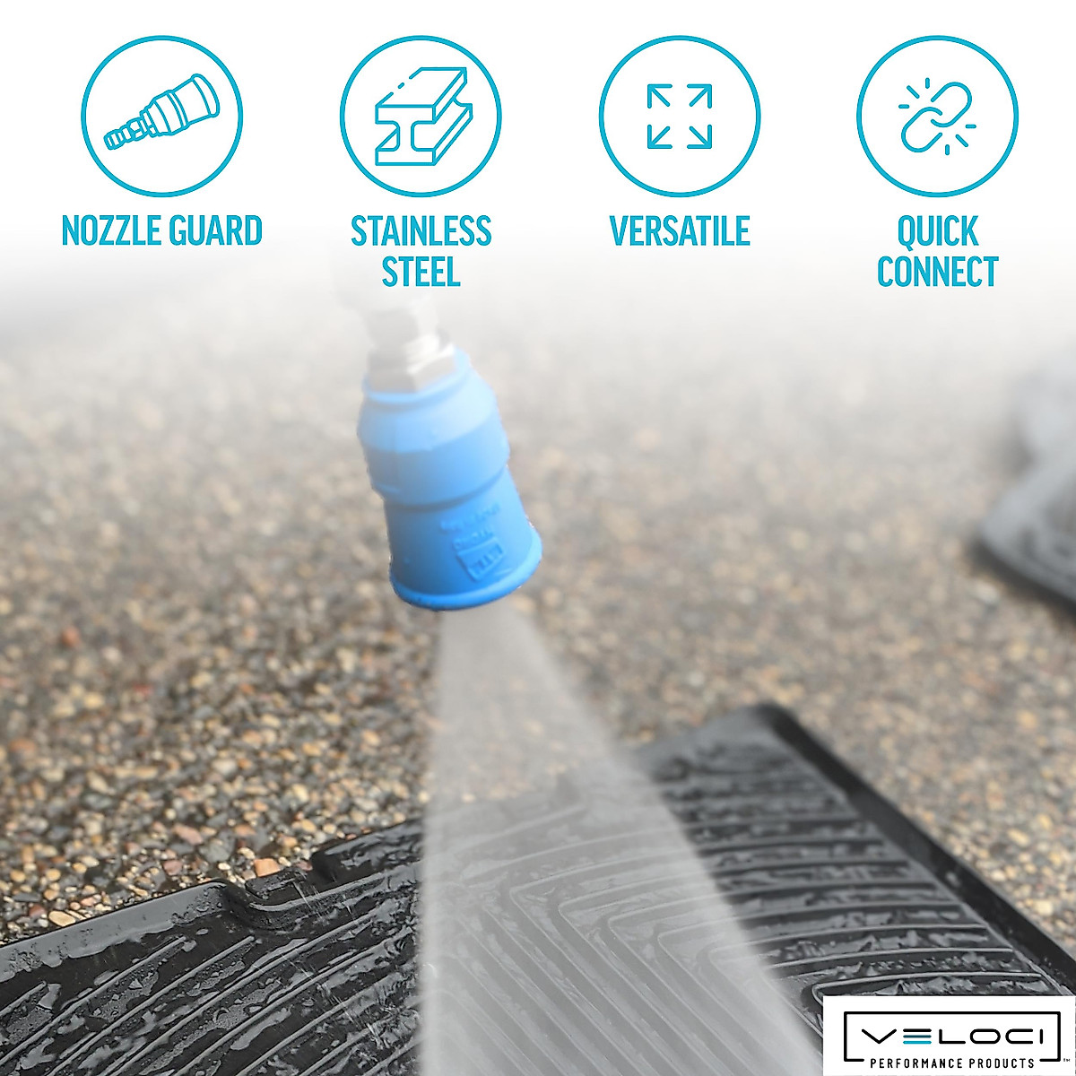 MTM Hydro Acqualine Stainless Steel Pressure Washer Nozzle Guard Holder Tips Protector with 1/4” Quick Coupler Plug, 40 Degrees 3.0