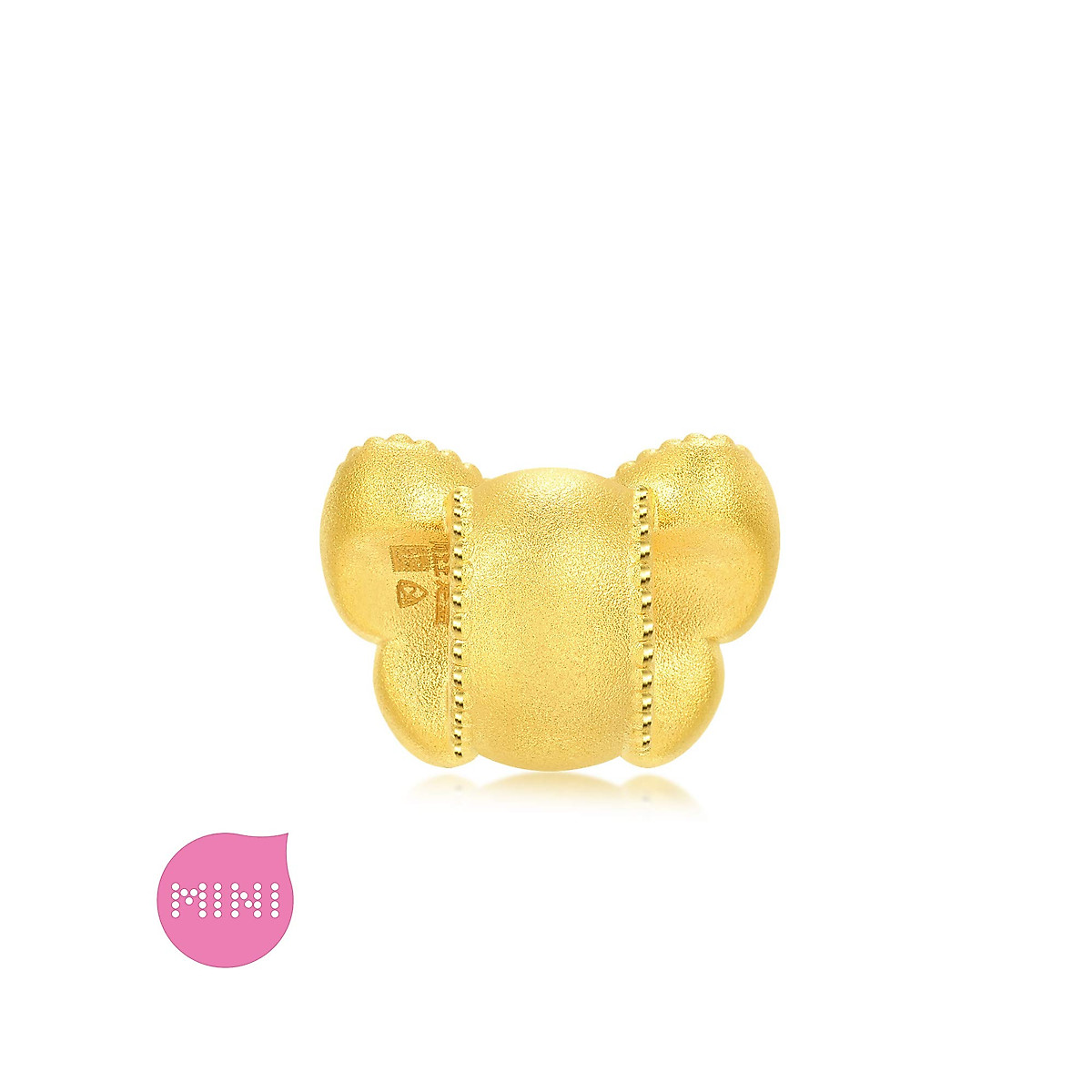 CHOW SANG SANG 999 24K Solid Gold Ribbon Mini Charm Bracelet for Women 92449C (Gold, 17 CM)