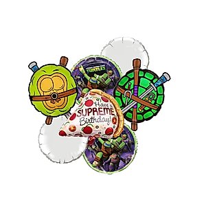 Green turtle balloons party decoration colors, Happy birthday party, Ninjas foils, boys teenage party