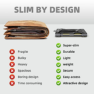 ONLOOKER Wallet for Men - Slim Aluminum Metal Money Clip Wallet with 1 Clear Window, ID Card Holder Holds Up 15 Cards with Cash Clip, Ultra-Thin Minimalist Wallet (Black)