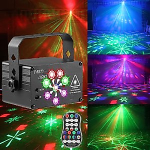 Party Lights DJ Disco Lights, 240 Patterns LED Voice Activated Laser Strobe Stage Light Projector with Remote Control for Indoor Home Decorations Birthday Christmas Rave Party Show Gift Bar Live