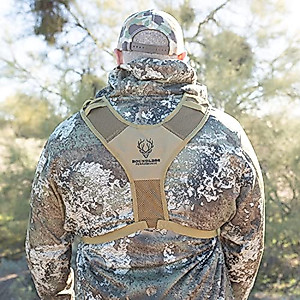 Boundless Performance Binocular Harness Chest Pack - Our Bino Harness case is Great for Hunting, Hiking, and Shooting - Bino Straps Secure Your Binoculars - Holds rangefinders, Bullets, Gear - Coyote