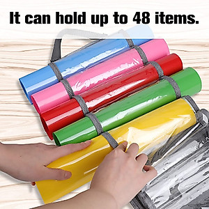 CareforYou Vinyl Roll Holder, Vinyl Storage Organizer with 48 Roll Compartments for Large Vinyl Rolls,Door/Closet Hanging/Wall Mounting Vinyl Holder,Space Saving Organization for Craft Room