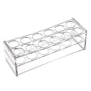 MECCANIXITY 12-Well Acrylic Test Tube Rack Holder Lab Stand 30mm Hole Diameter Clear for Lab Tube 50ml