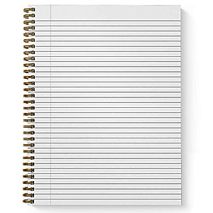 Softcover Abundant Greenery 8.5" x 11" Spiral Notebook/Journal, 120 College Ruled Pages, Durable Gloss Laminated Cover, Gold Wire-o Spiral. Made in the USA