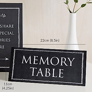 ANGEL & DOVE Funeral Table Sign Set: 'Memory Table' & 'Share Your Special Memories' - Ideal for Funeral Condolence Book, Memorial, Celebration of Life