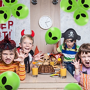 Whaline 65Pcs Alien Balloons Green Alien Party Latex Balloons UFO balloons Outer Space Aliens Decorations for Birthday Party Baby Shower Supplies Home Backdrop Decorations