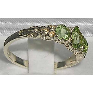 LetsBuyGold 925 Sterling Silver Natural Peridot Womens Promise Ring - Size 6.5