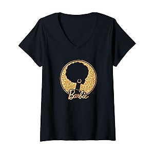Barbie - Afro Barbie - Leopard V-Neck T-Shirt